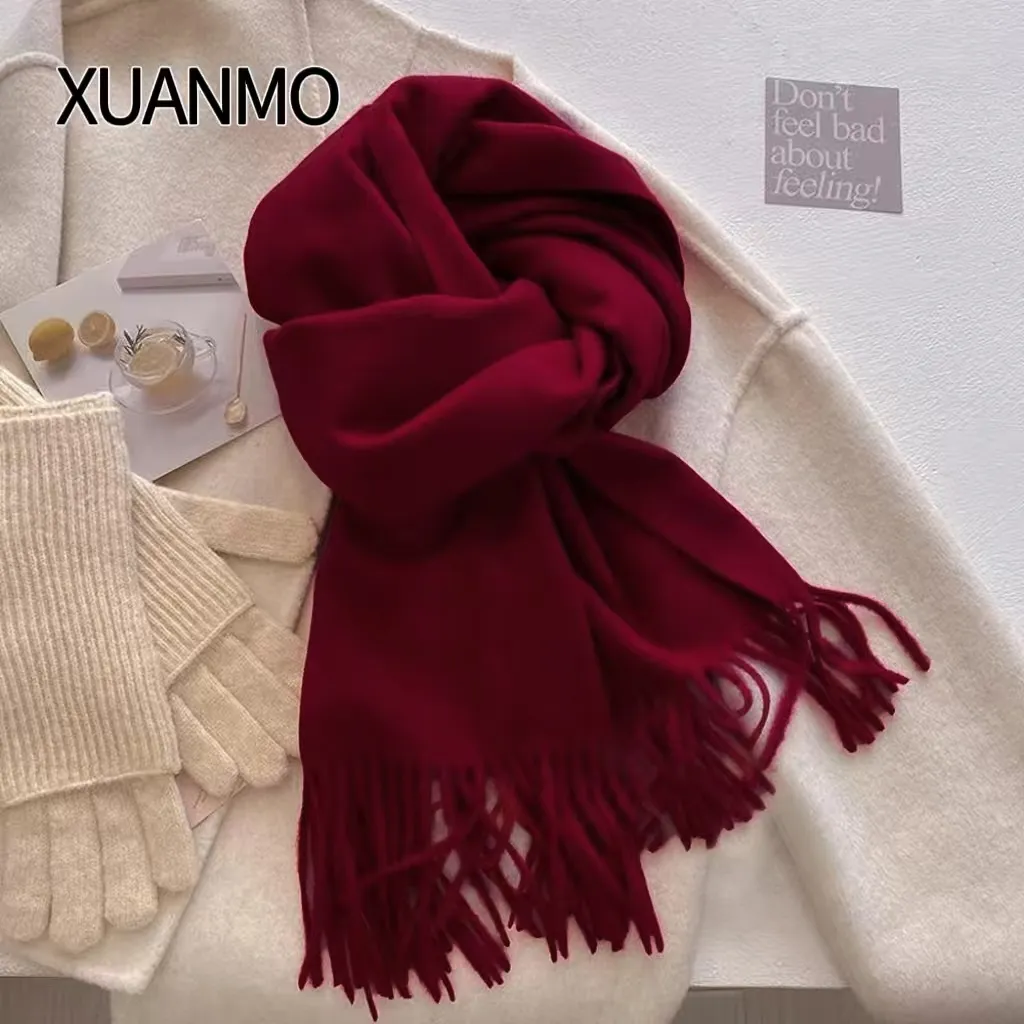 Cashmere scarf solid-color pashmina for women, 39.4-53.1 in 100-135 cm ...