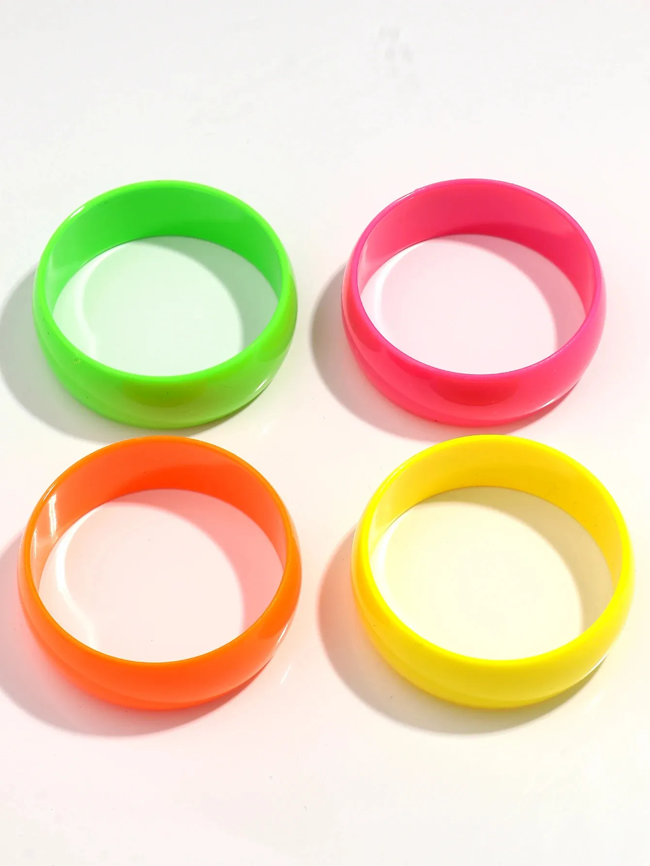 Fluorescent Color Round Acrylic Chunky Resin Bangle for Women Wide ...