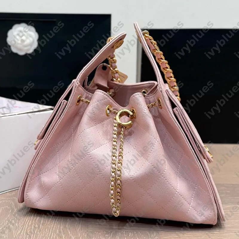 Designer Ladies Small Genuine Leather Bucket Shoulder Bag with Chain ...