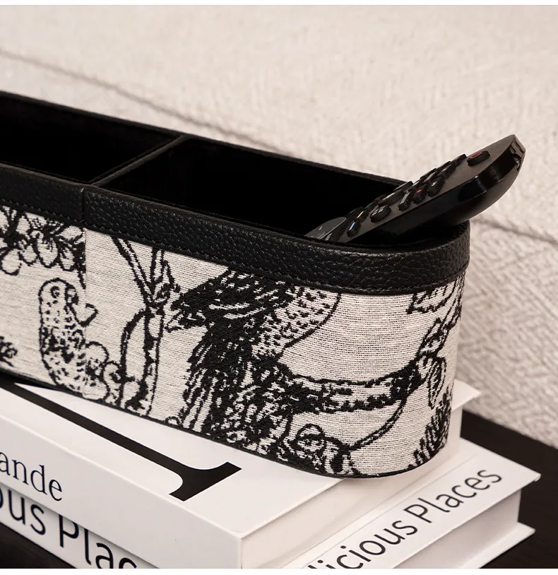 Portable leather storage box for remote controls and desktop ...