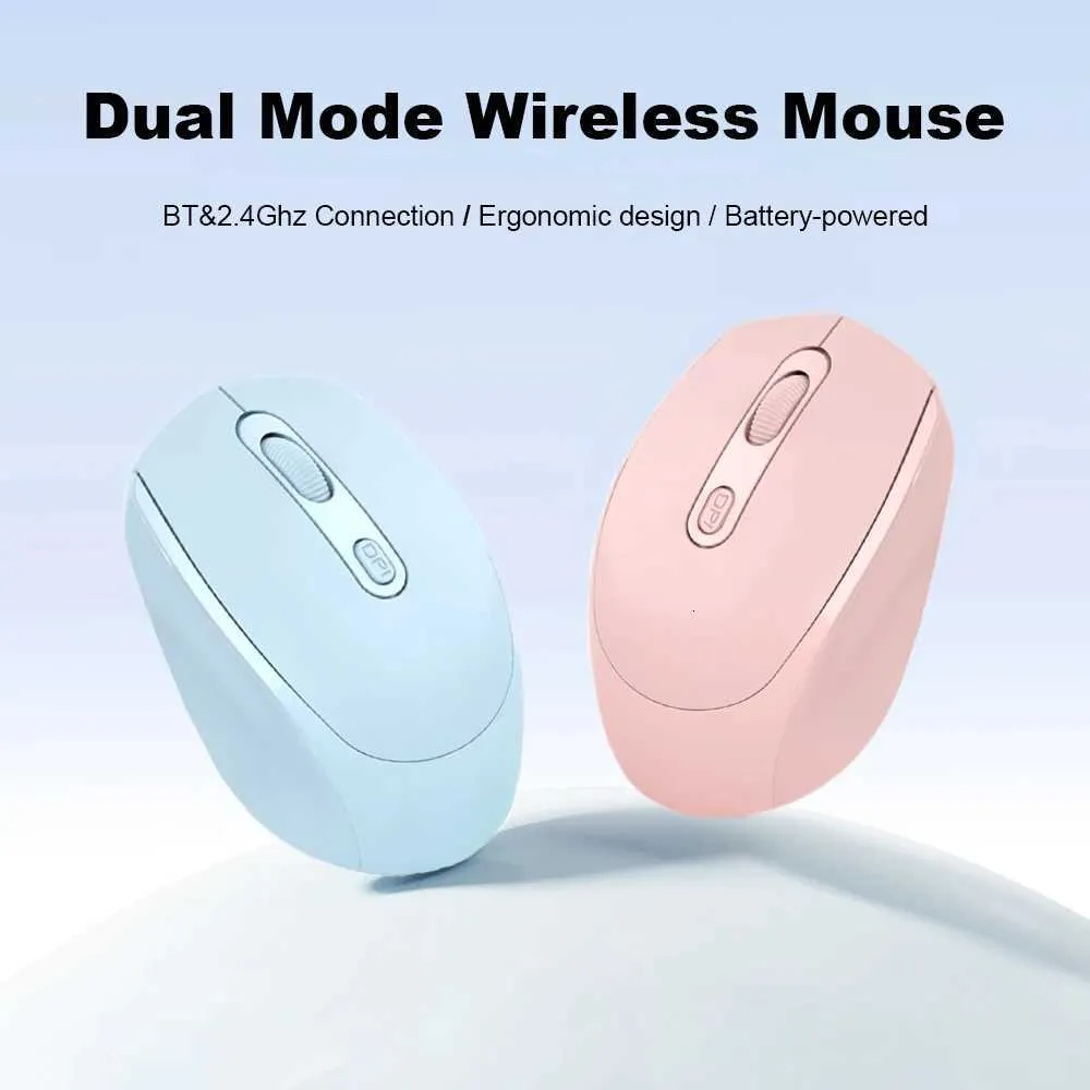 Bluetooth Compatible Wireless Mouse 2.4G Portable 1200 DPI Ergonomic ...