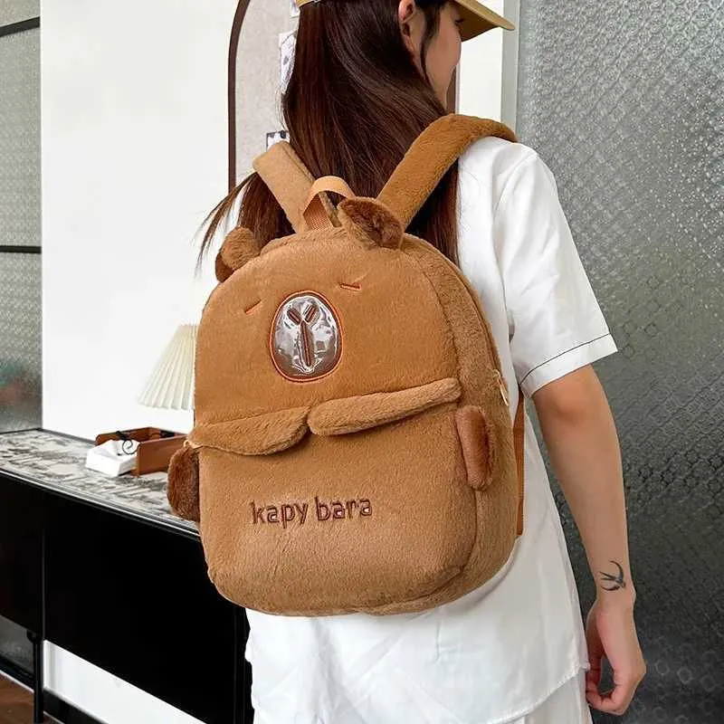 Capybara Plush Women's Mini Backpack Crossbody Kawaii Cartoon Funny ...