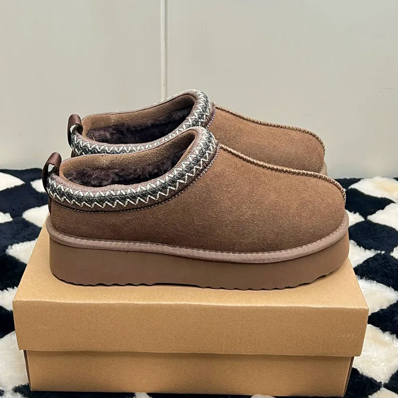 MEOD Genuine Leather Winter Slippers Platform Slides Unisex Extra-Wide ...