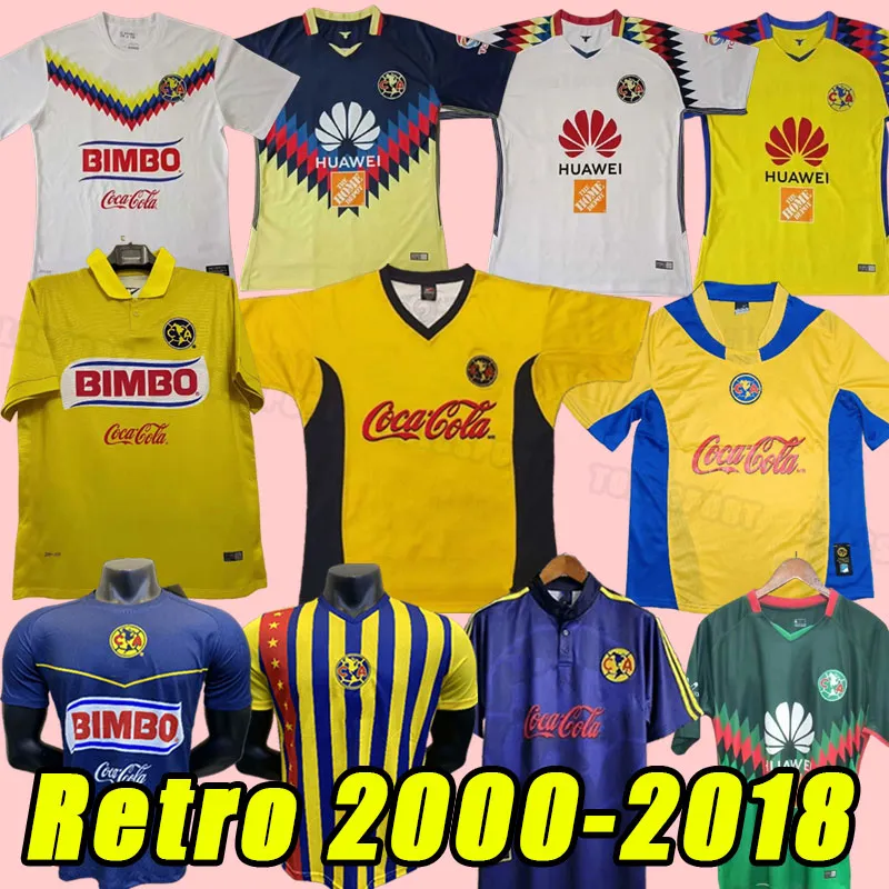 Club America Retro Soccer Jerseys LIGA MX Football Shirts S.CABANAS ...