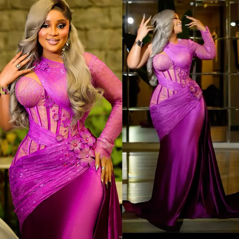 2026 Plus Size Fuchsia Prom Dress Trumpet Mermaid Evening Gown with ...