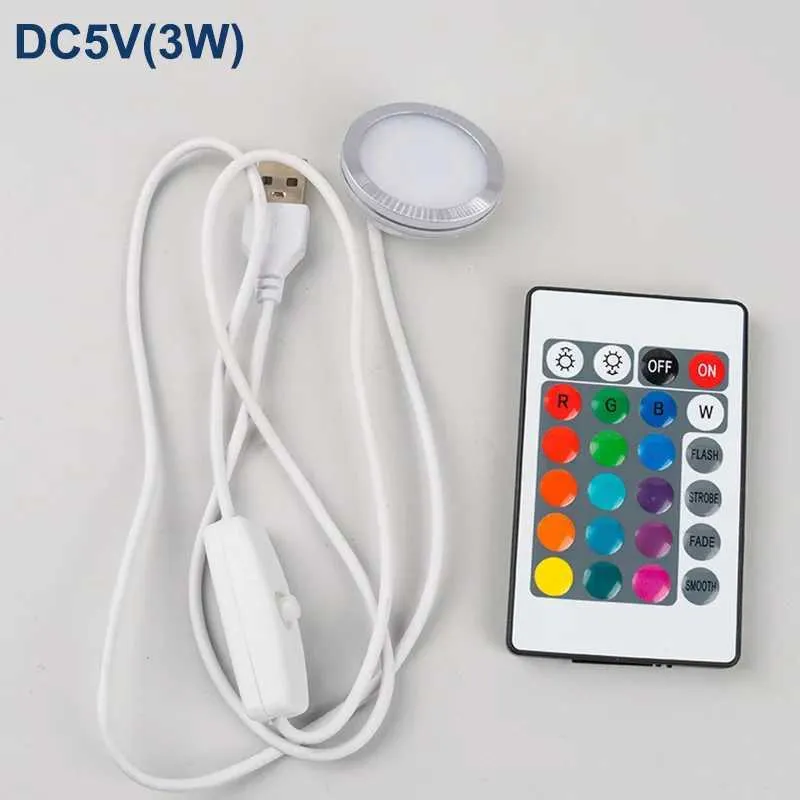 Usb Led Light, 5V RGB Spotlight With Controller, Surface Mounted Ultra ...