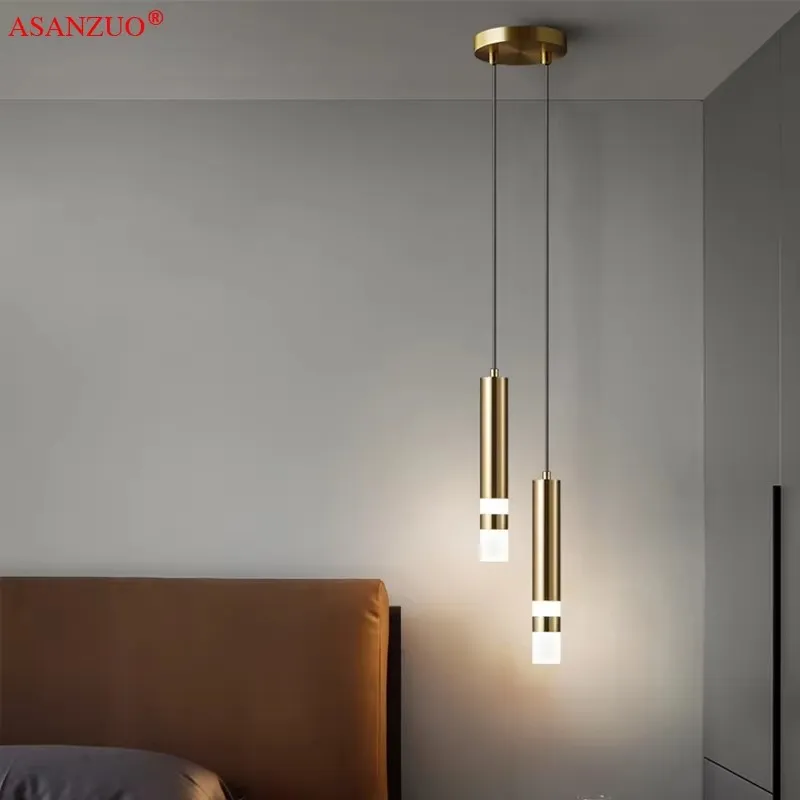 Modern LED Pendant Lights Aluminum Tube Hanging Lamps For Restaurant ...