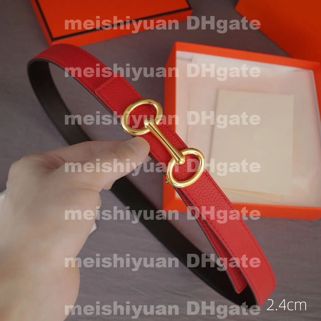 Designer Belts: Women's Genuine Leather Belt, Lichee Pattern, 2.4cm ...