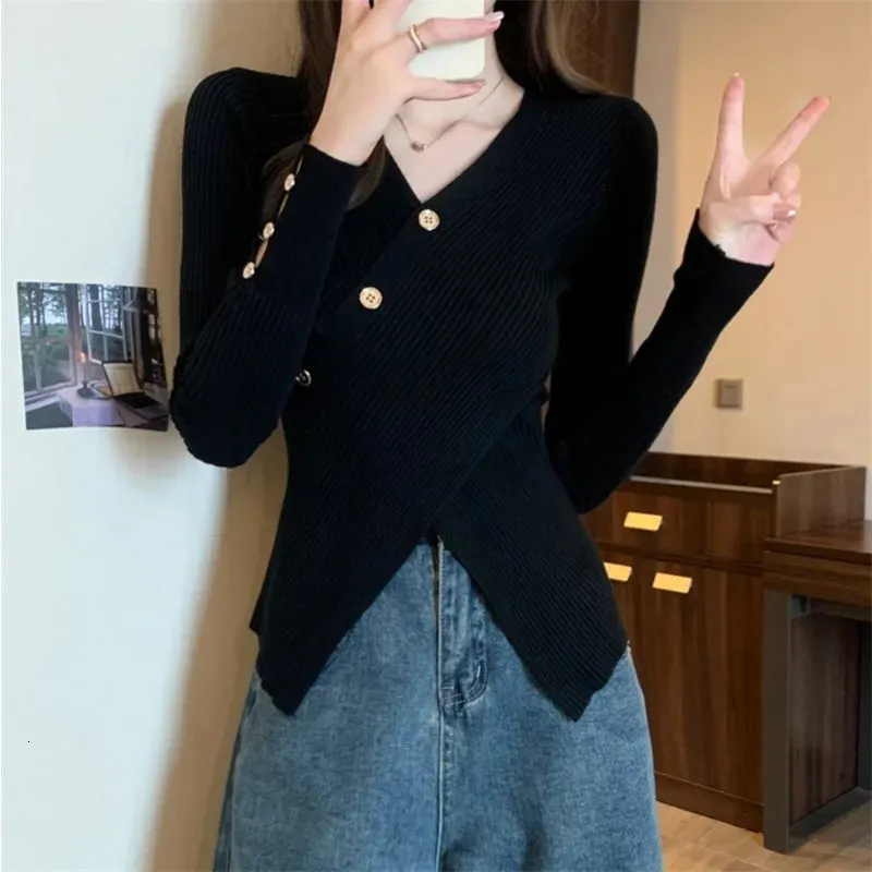 Solid Color Loose Fit V Neck Batwing Sleeve Women's Sweater Acetate Autumn Winter from Dhgate ...