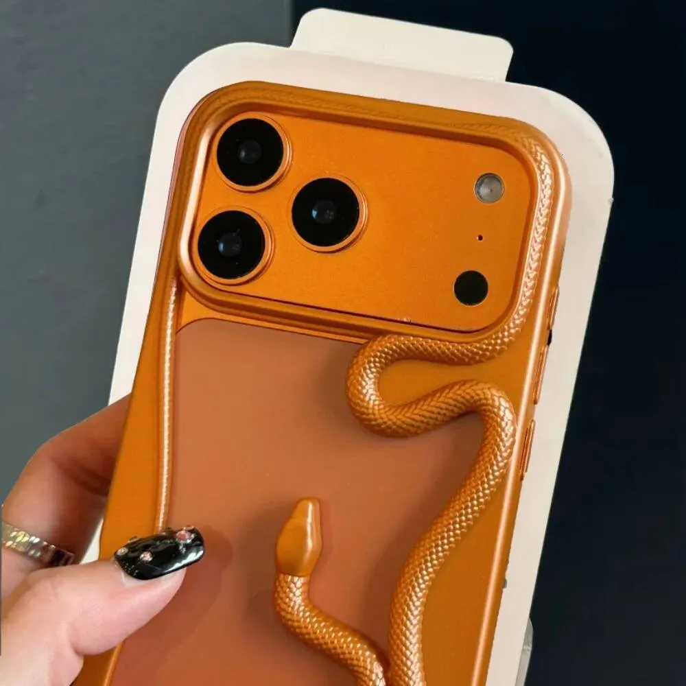 Luxury Large Hollow Electroplated Snake Phone Case For IPhone 17 16 15 ...