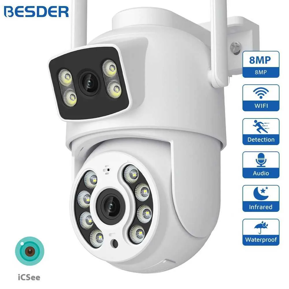 BESDER 8MP WiFi PTZ Outdoor Security Cameras Dual Sensor Color Night ...