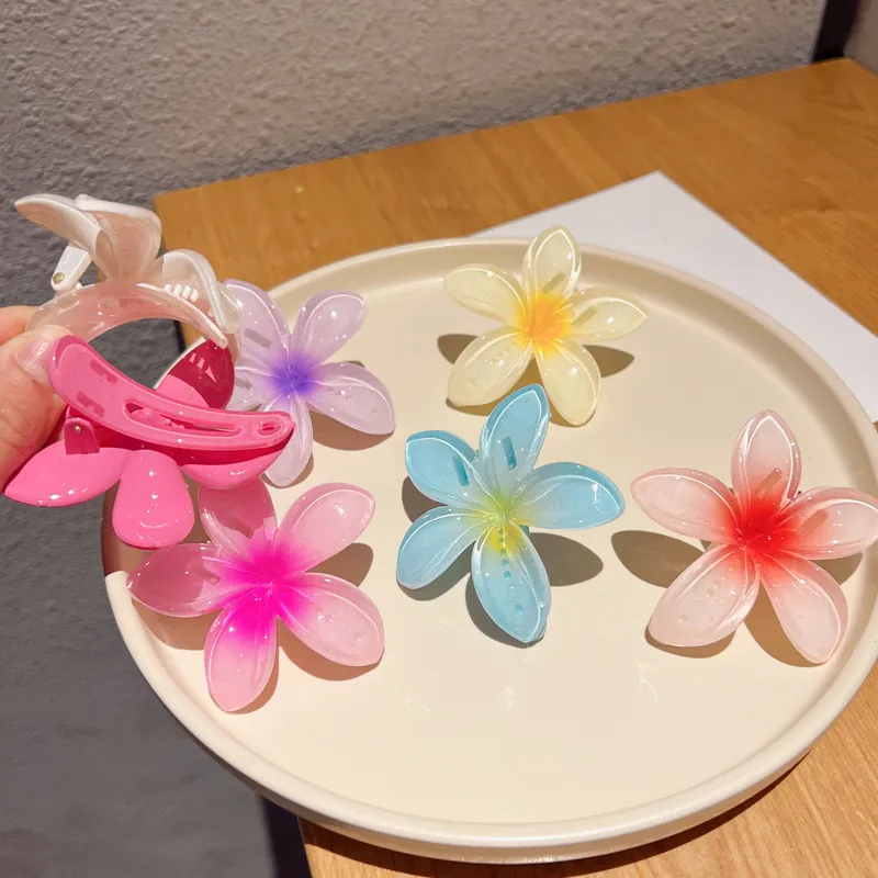 Pink Peony Flower Headband with Decorative Shark Clamps for Women's ...