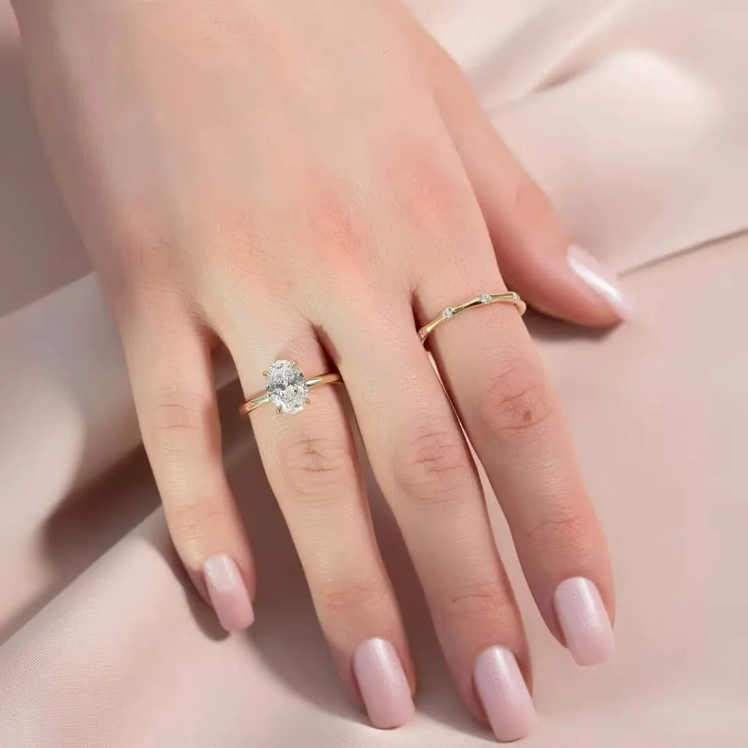 Wholesale 18K Solid Gold 2CT Radiant Cut Moissanite Solitaire Ring for ...