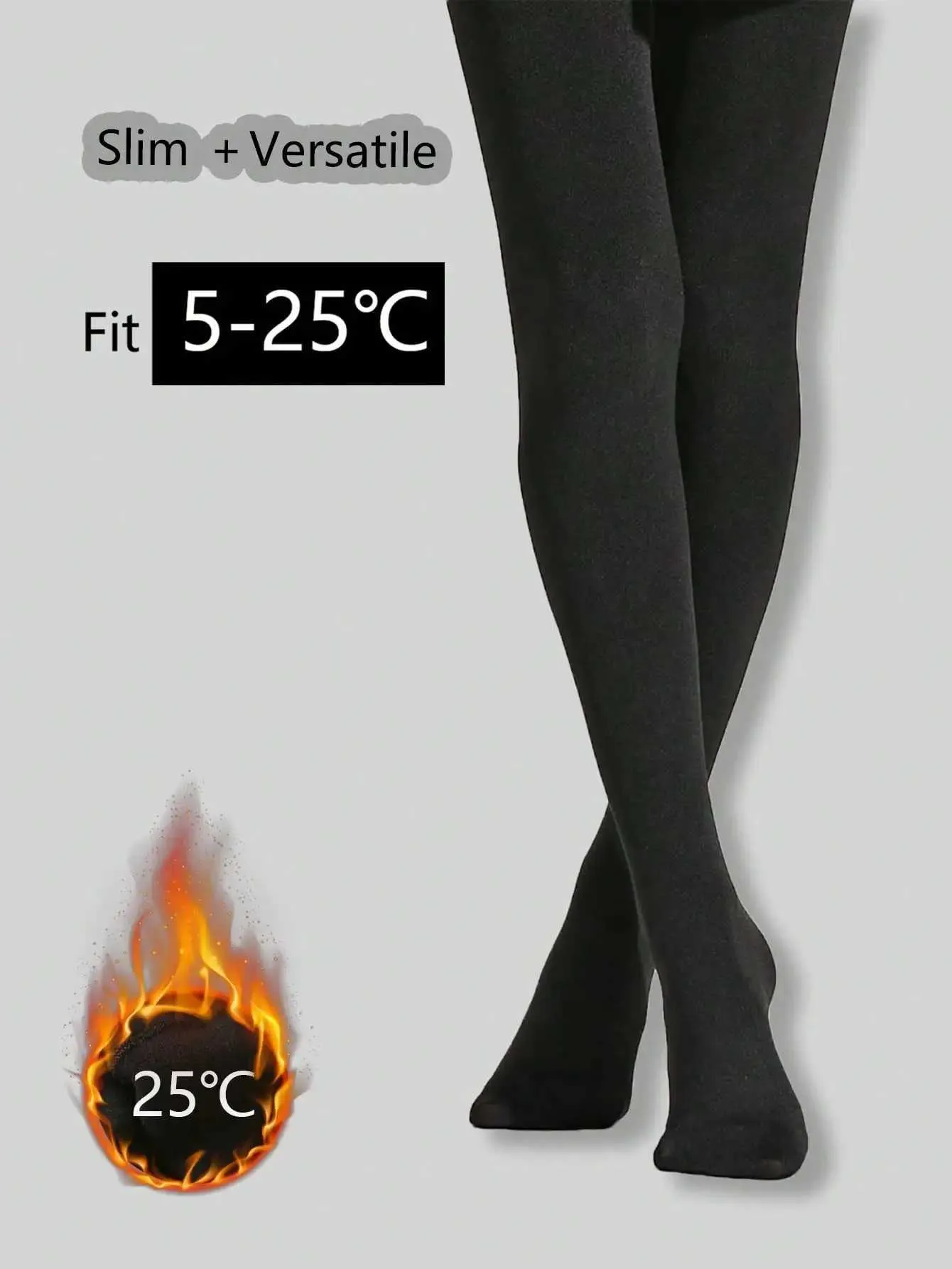 Solid Color Nylon Pantyhose Women Mid Waist 36 in Knit Thermal Leggings ...