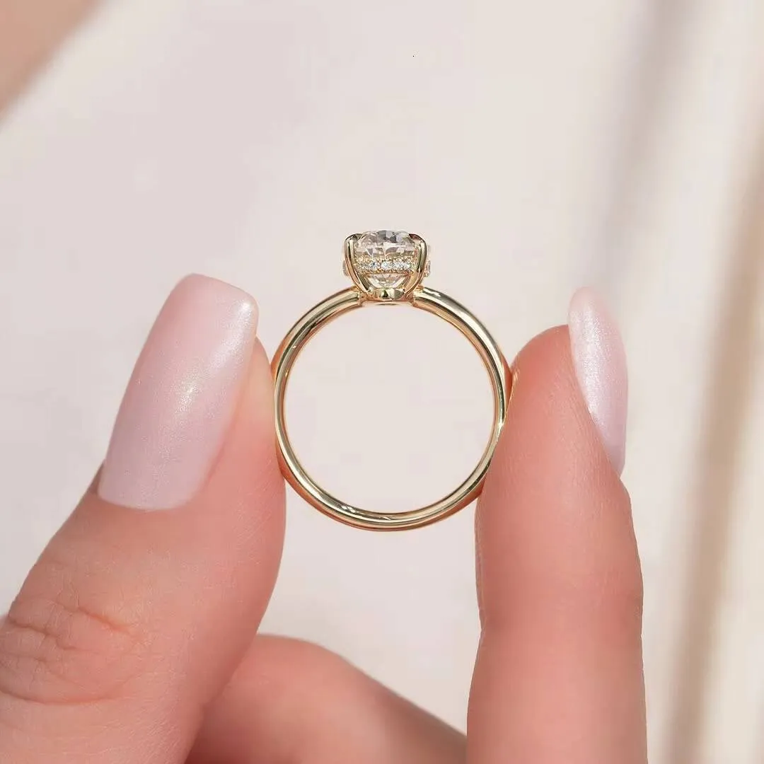 Wholesale 18K Solid Gold 2CT Radiant Cut Moissanite Solitaire Ring for ...