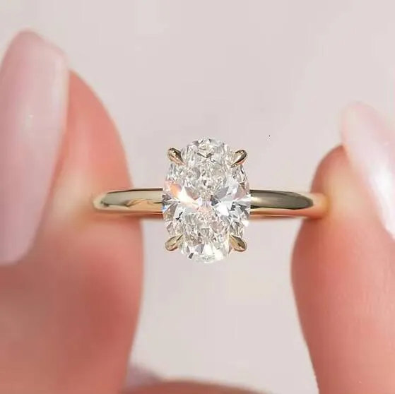 GIA IGI Certified 10K 14K 18K Gold Unisex Ring with 1ct VVS Oval Cut ...