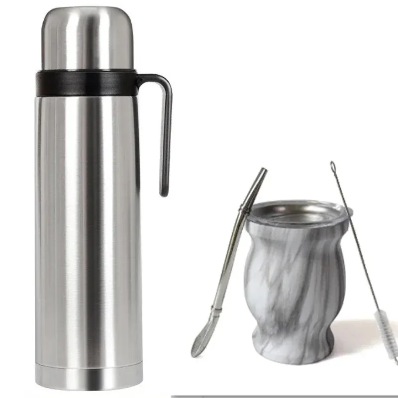Thermos Stainless Steel Coffee Pot With Handle Portable Travel Water ...