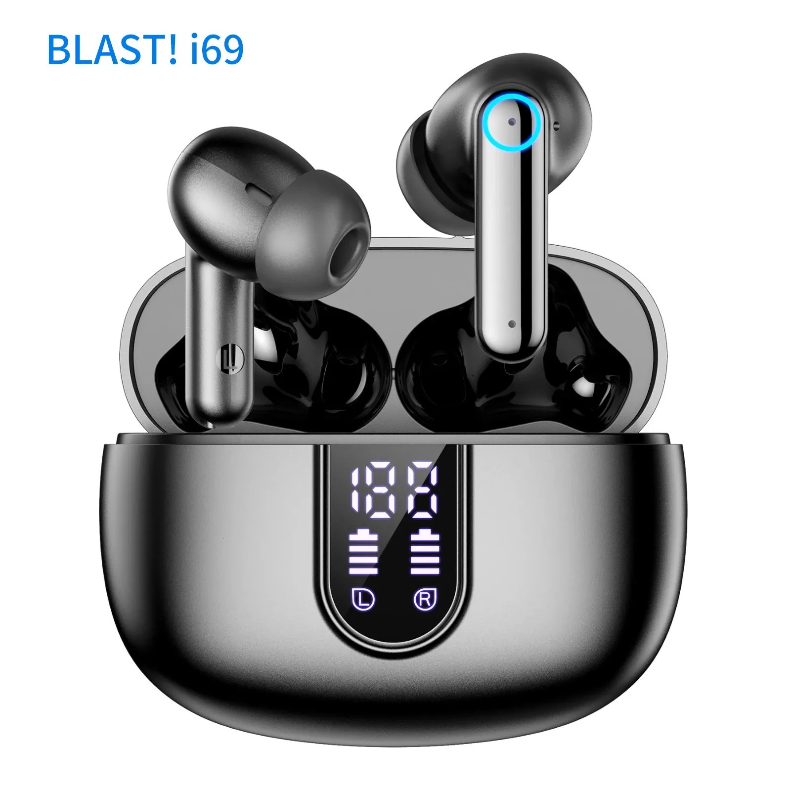 Bluetooth ENC Earphones BLAST i69 True Wireless Stereo Digital Display ...