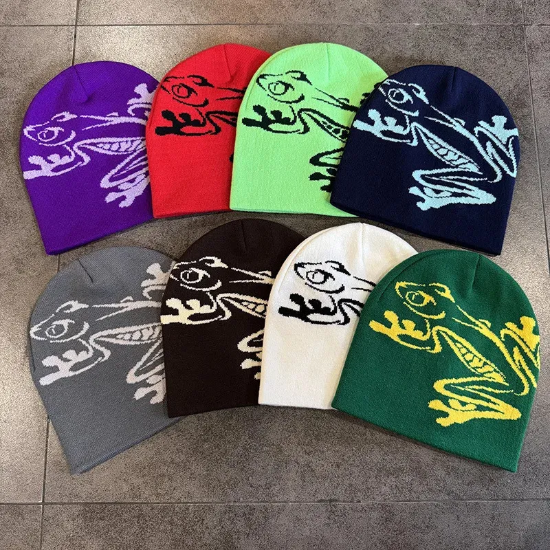 Tree Frog Print Graffiti Beanie Stretchy Knit Skull Cap For Outdoor ...
