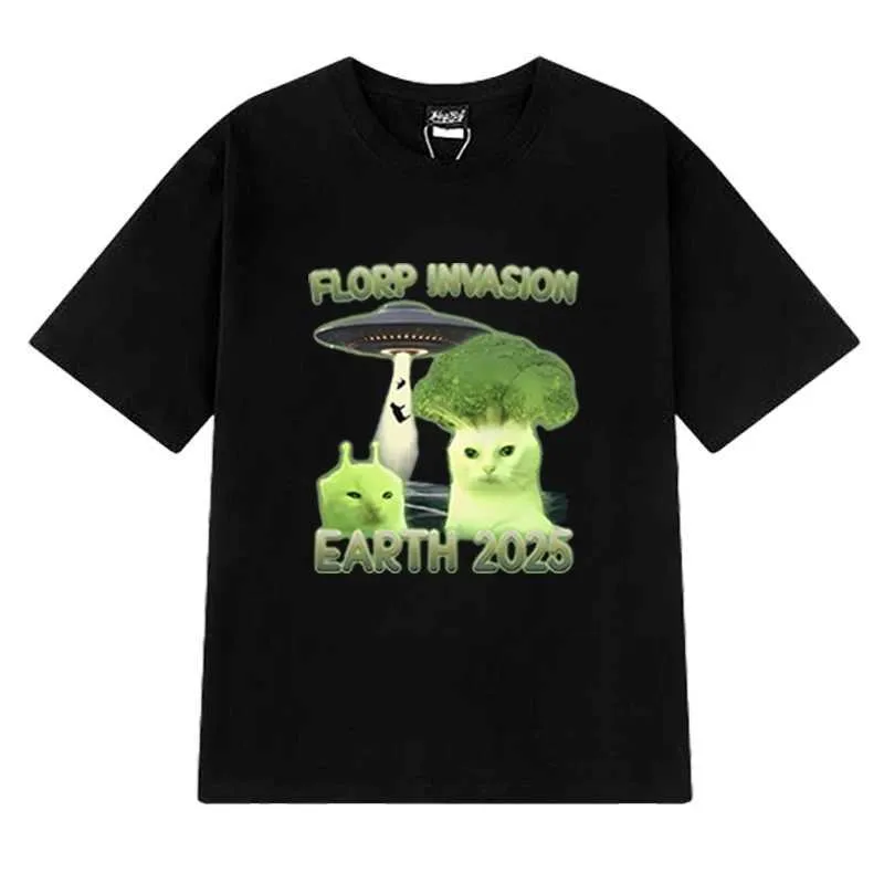 Wholesale Florp Invasion Alien Cat Meme T Shirt – Oversized... From ...