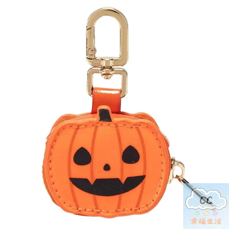 Halloween Theme Pumpkin Spider Web Plastic Coin Purse Keychain Bag ...
