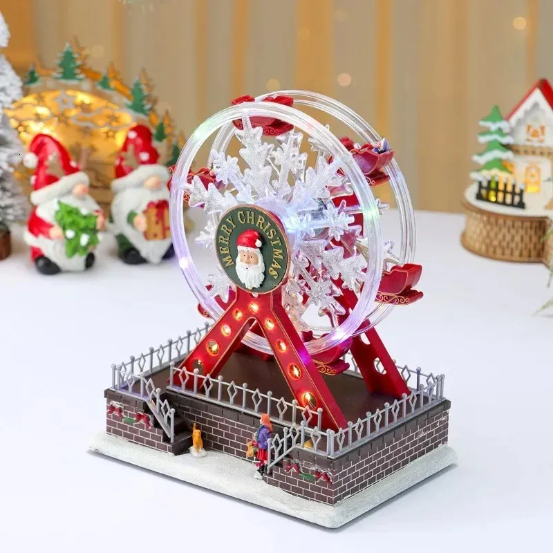 Octavo Xmas Santa Claus Spinning Light Up Ferris Wheel Christmas ...