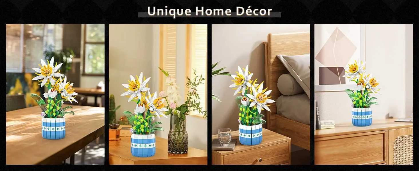 EDUCIRO piphyllum Flowers Bouquet Building Set Wooden Botanical Flower ...