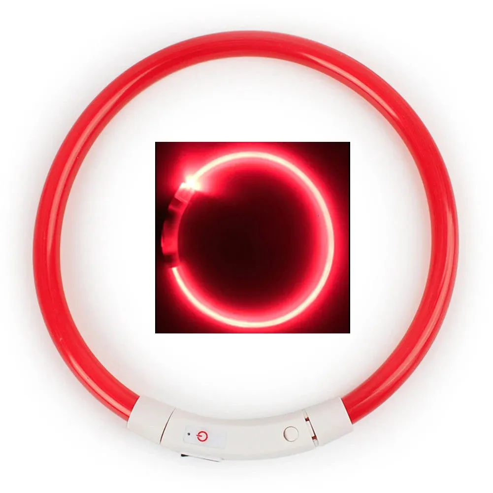 LED Glowing Dog Collar Rechargeable USB Charging Multicolored 50 cm ...