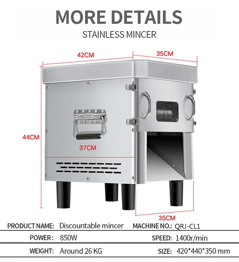 Electric Meat Cutter Machine 850W 220V Silver for Frozen Meat and ...