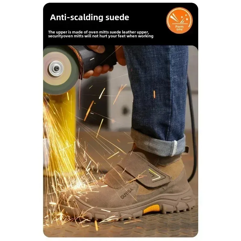 Welding Safety Shoes Steel Toe Boots for Men Anti-Smash Puncture Proof ...
