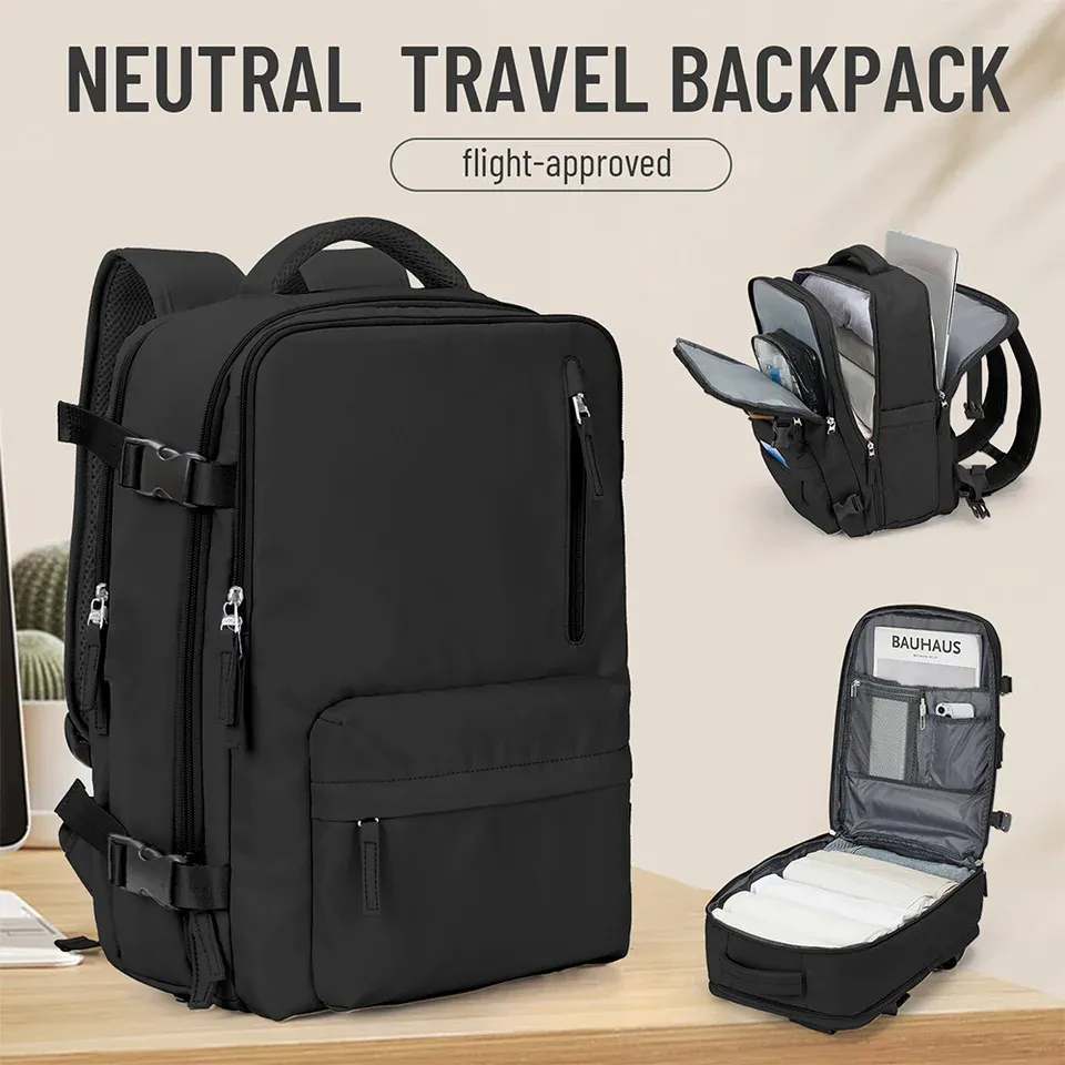 Cabin Bag Backpack Travel Cabin Luggage 15.7x11.8x7.9 in PU Zipper ...