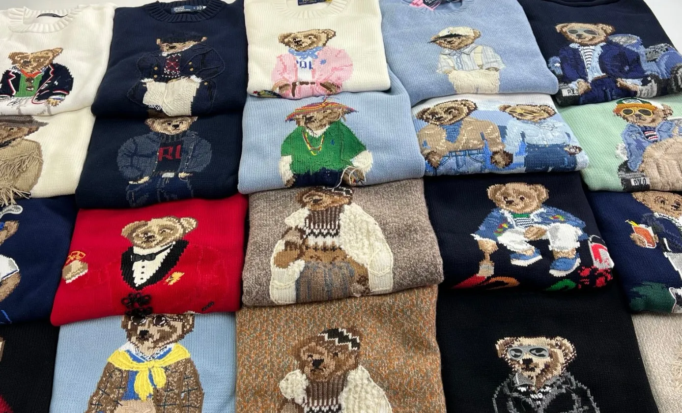 Unisex 100% Cotton Knitted Sweater Crew Neck Long Sleeve Animal Print ...