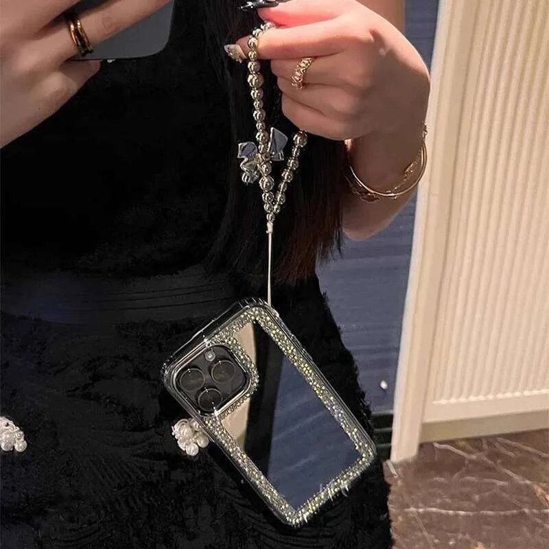 Makeup Mirror Soft TPU Frame Phone Cover for iPhone 16 15 14 Pro 13 12 ...