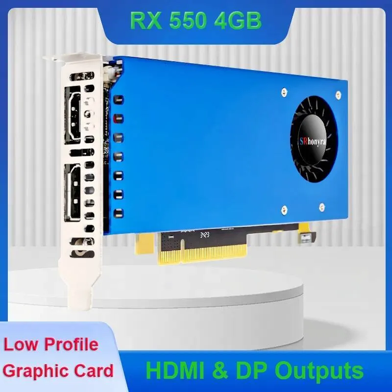 SRhonyra RX550 512MB DDR2 352bit Low Profile Graphics Card HDMI DP ...