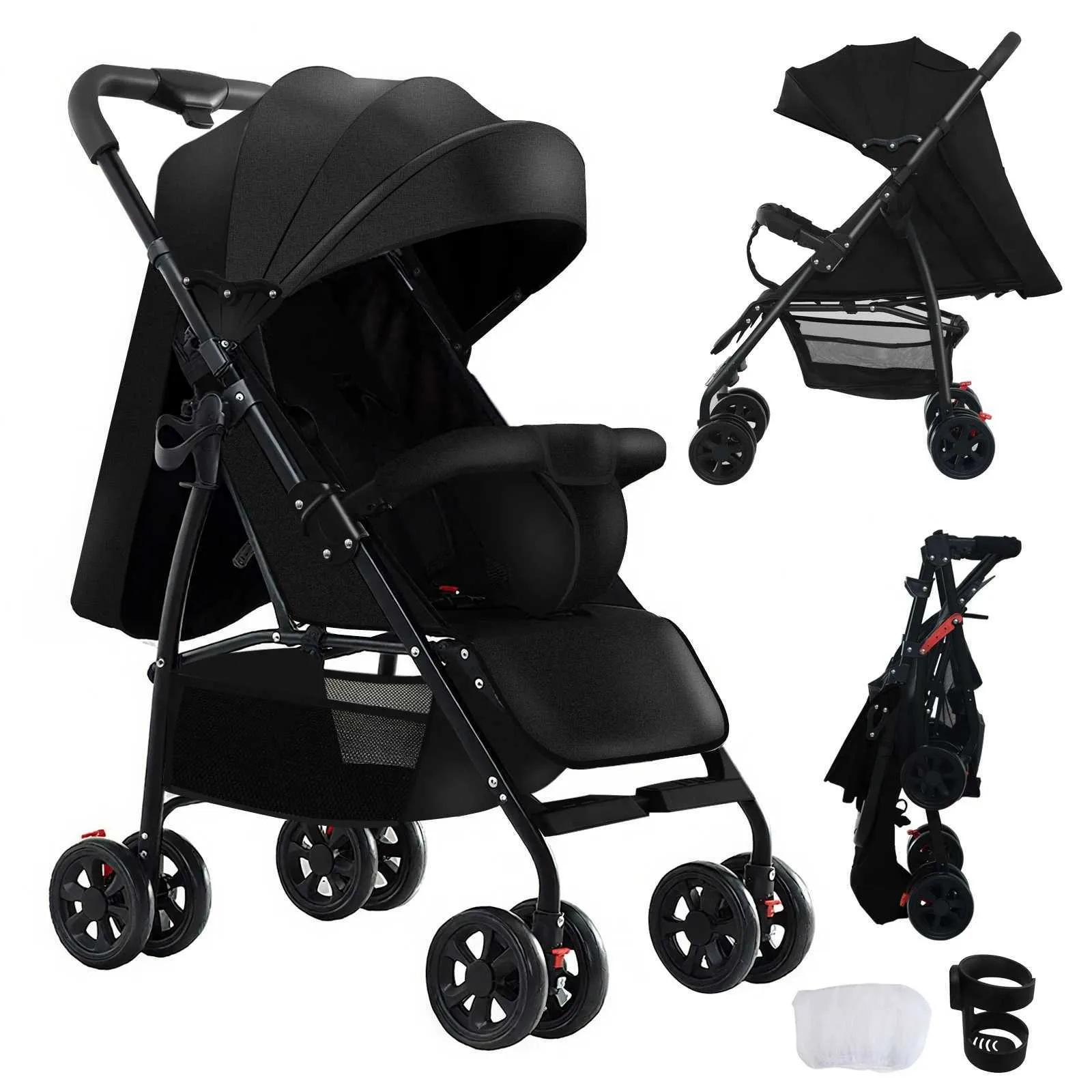 Baby Stroller Single-Seat Lightweight Foldable Newborn and Infant ...