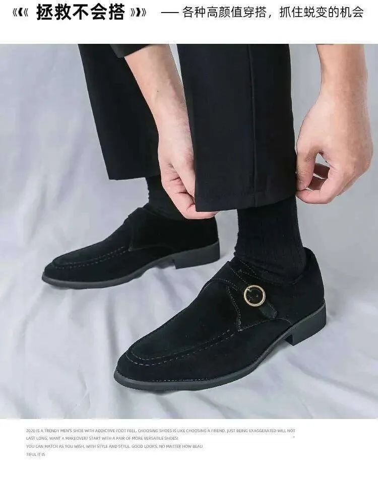 Business Loafers Men Suede Leather Breathable Casual Slip-On Shoes for ...