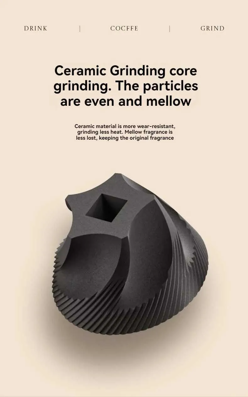 Portable Electric Burr Coffee Grinder Household 1000mAh 30 Gears Wood ...