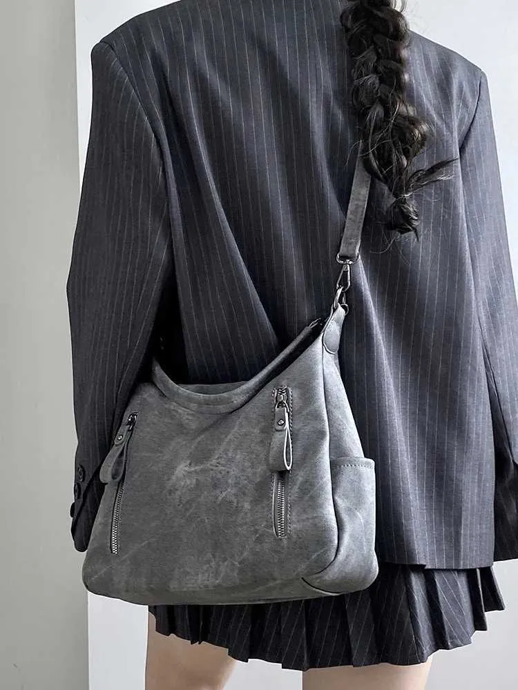 Womens Mini PU Cross Body Bag Zipper Closure Plain Pattern Y2K Style ...