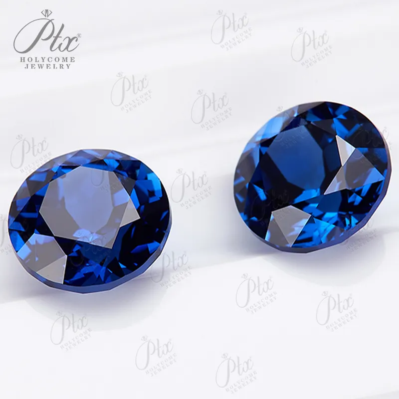 Lab Grown Royal Blue Sapphire Round Brilliant Cut 0.3-5CT Loose ...