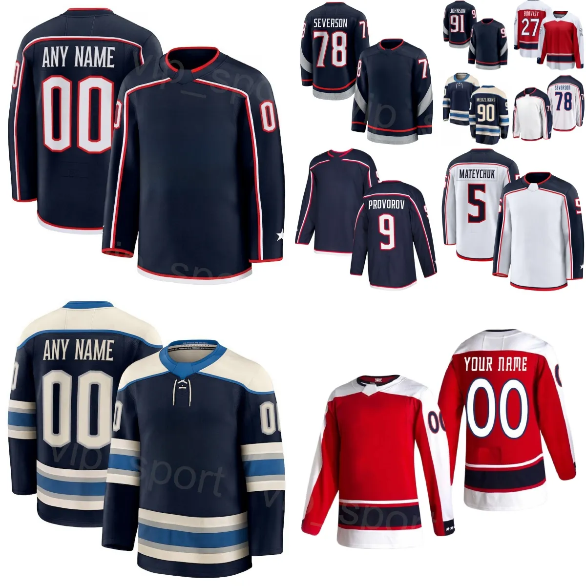 Custom Hockey 78 Damon Severson Jersey Womans Child Men 93 Merzlikins ...