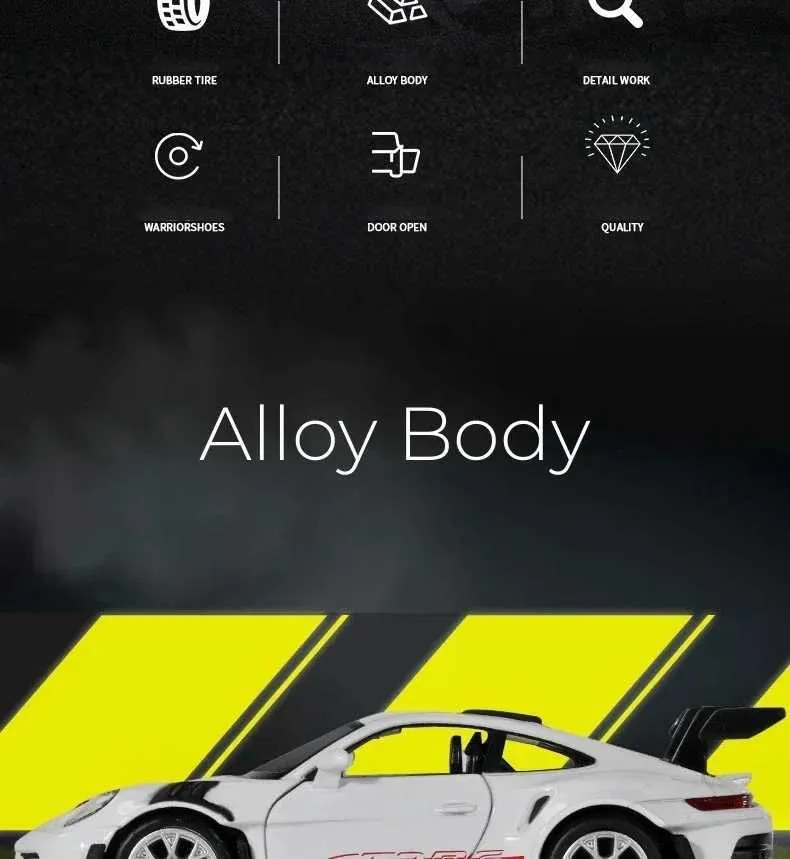 136 Porsche 911 GT3 RS Alloy Mini Car Model 1:32 Scale Diecast Metal ...