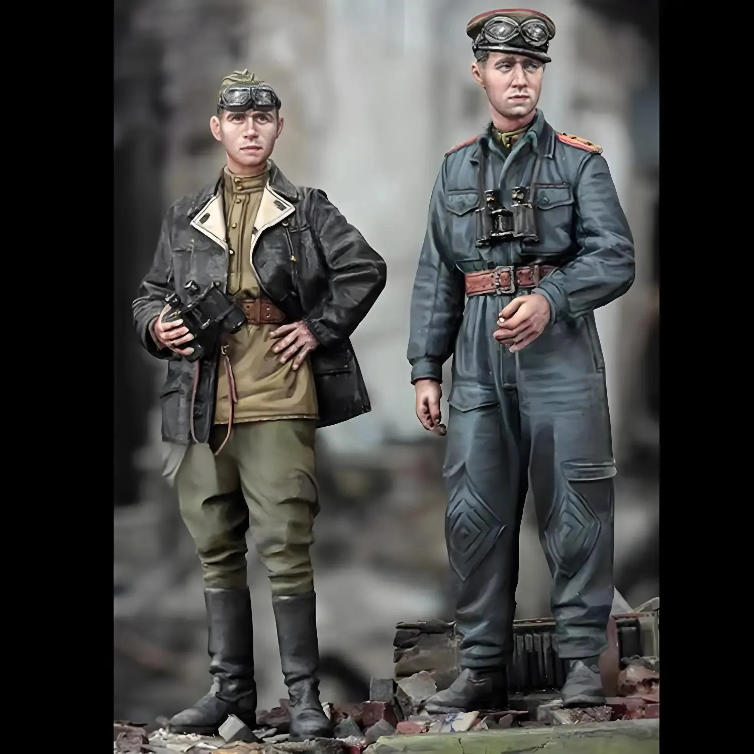 1/35 Resin Soviet Tank Officer Model Military WWII Soldier Set Handmade ...