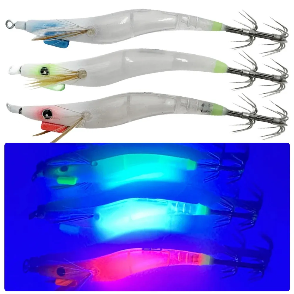 Luminous Lure Octopus Cuttlefish Fishing Bait Simulation With Squid Jig ...