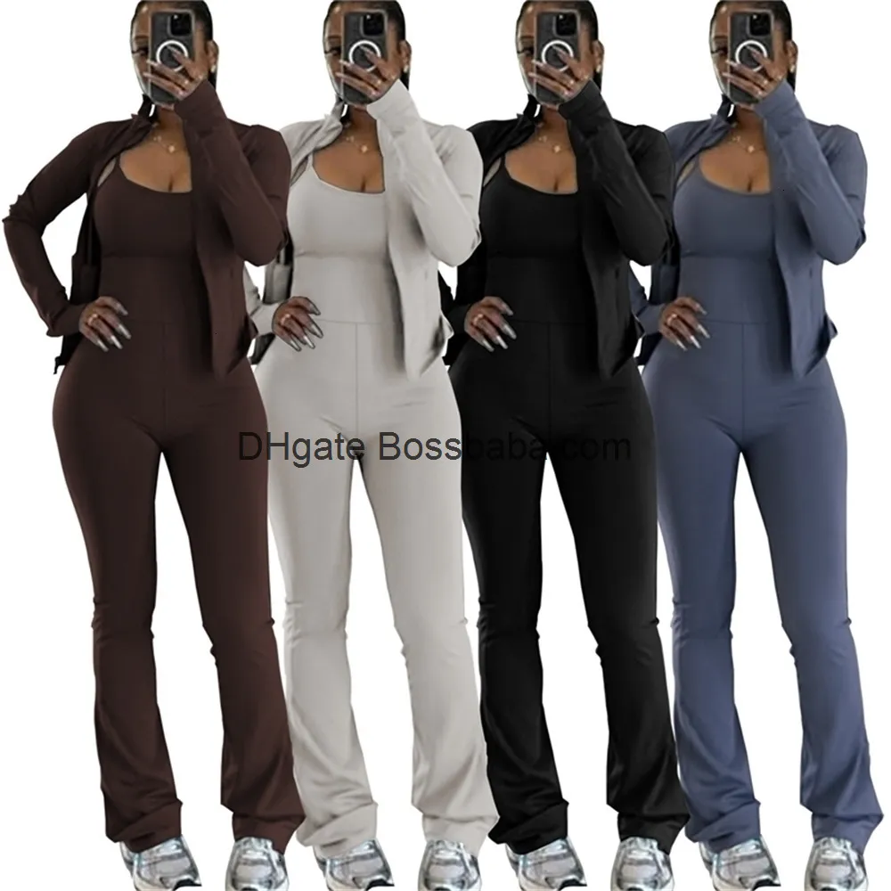 Two-Piece Tracksuit Set Women Polyester Spandex Cardigan Zip Neck ...