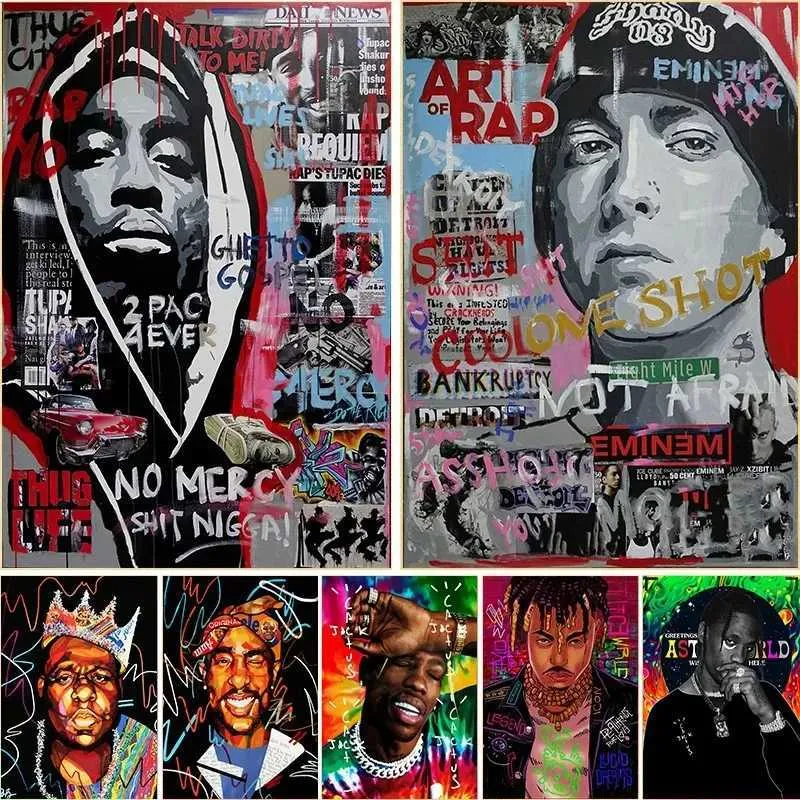 Freddie Mercury Tupac & Biggie Street Pop Art Canvas Metal Prints Wall ...