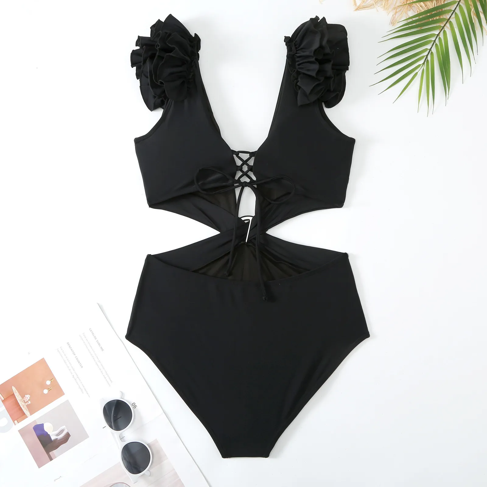 2025 Bohemian Style Jumpsuit with Mesh Long Skirt Multi-Color Swimsuit ...