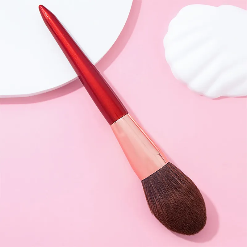 Single Large Loose Powder Brush with Wool Fiber Bristles and Wooden ...