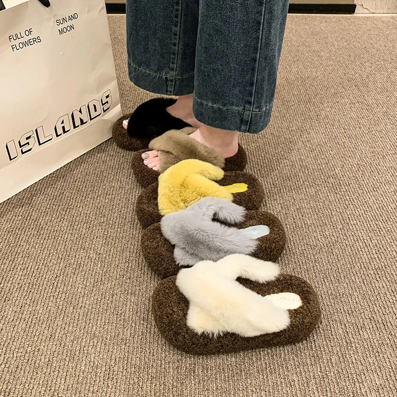 Womens Winter Boots with Fur Faux PU Material Pull On Half Snow Boots ...