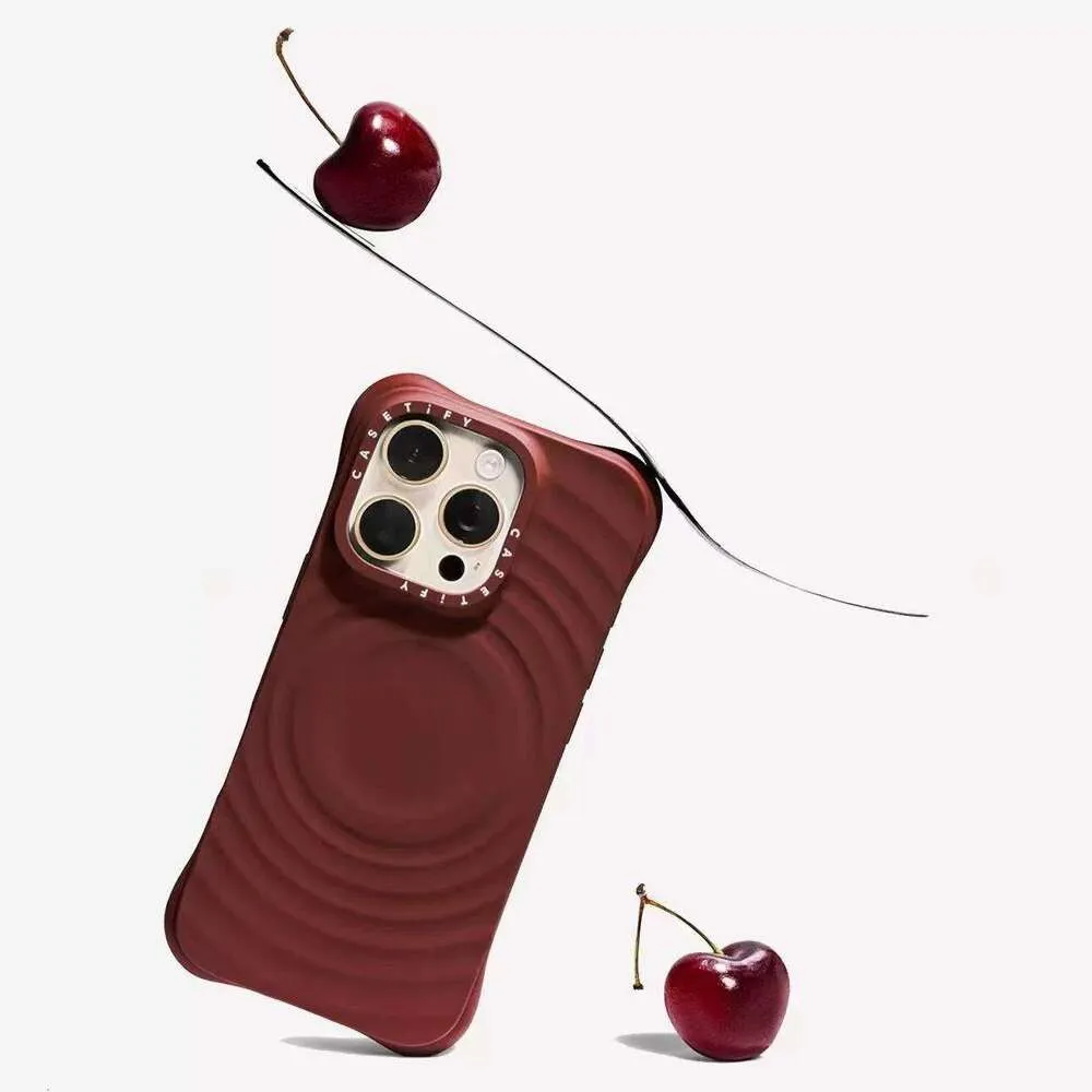 Caset Collaboration Matte White Ripple Wave Magnetic MagSafe Phone Case ...