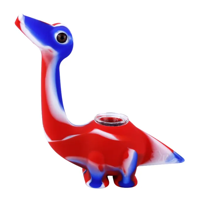 Dinosaur Shape Silicone Smoking Pipes Glass Bong Dab Rig Mini ...